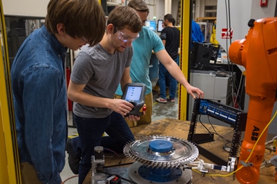 WPI Students Build a Robotic System That Could One Day Inspect Jet Engine Parts for GE Aviation